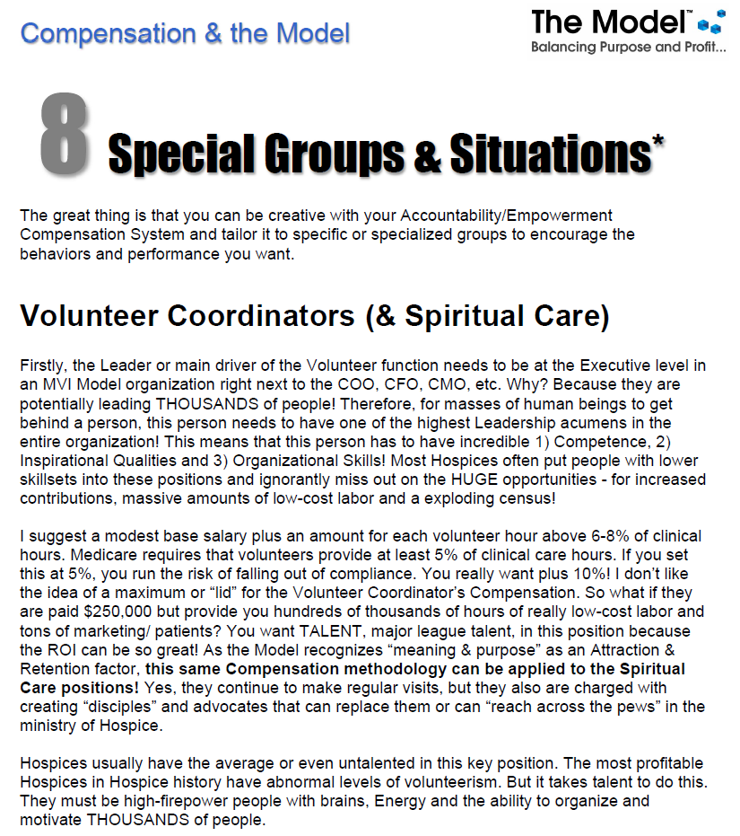 Volunteer Coordinator Compensation - PDF - HOSPICE & HOMECARE CONSULTING